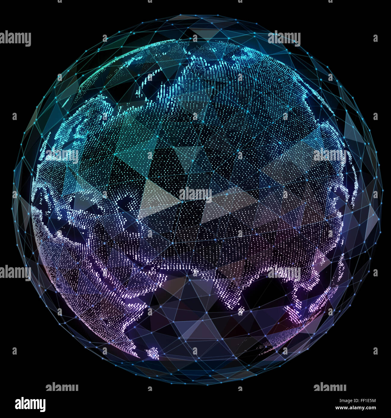 Global network internet technologies. Digital world map Stock Photo - Alamy
