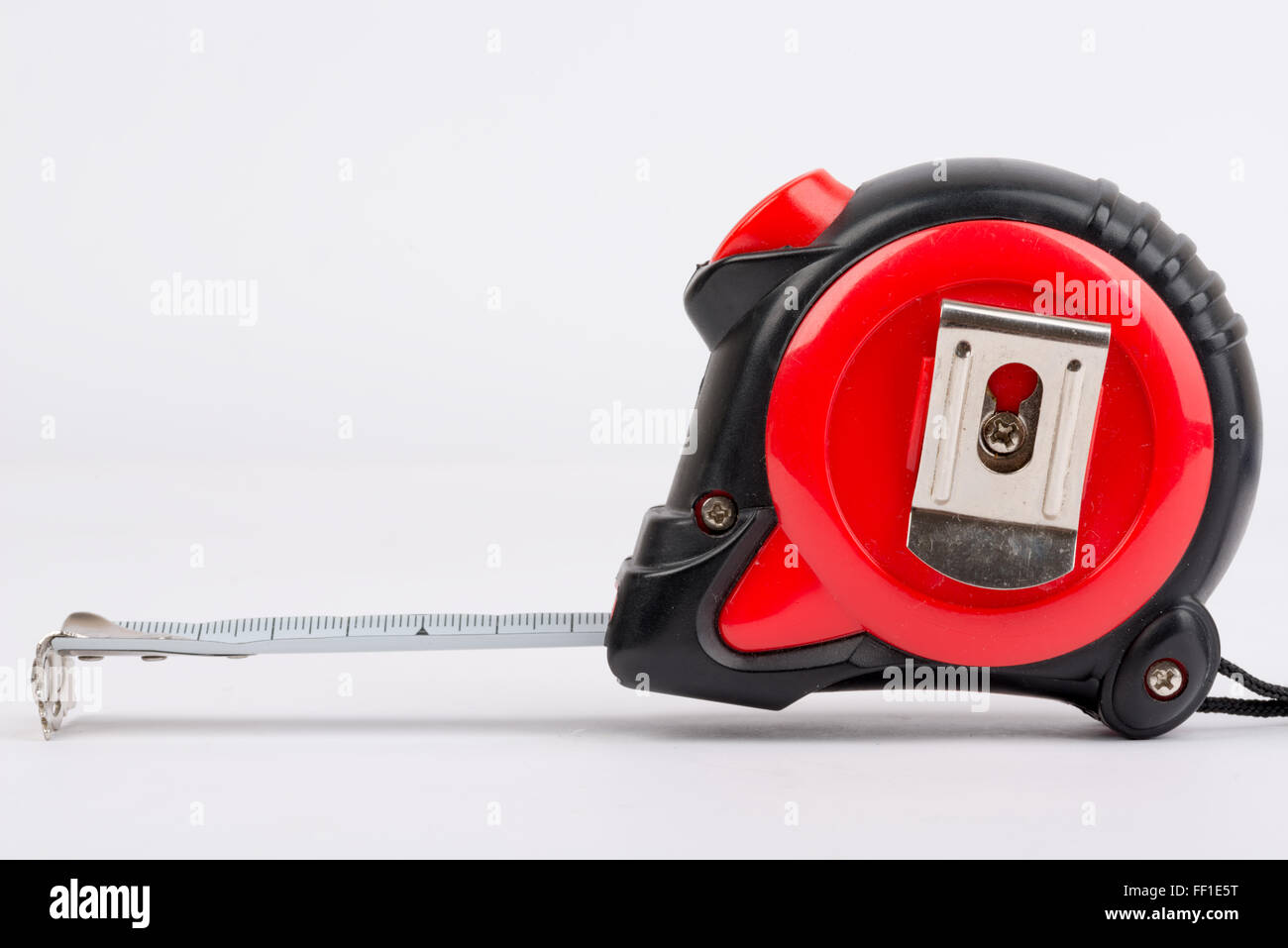 Construction measuring tape close up. On a white background Stock Photo ...