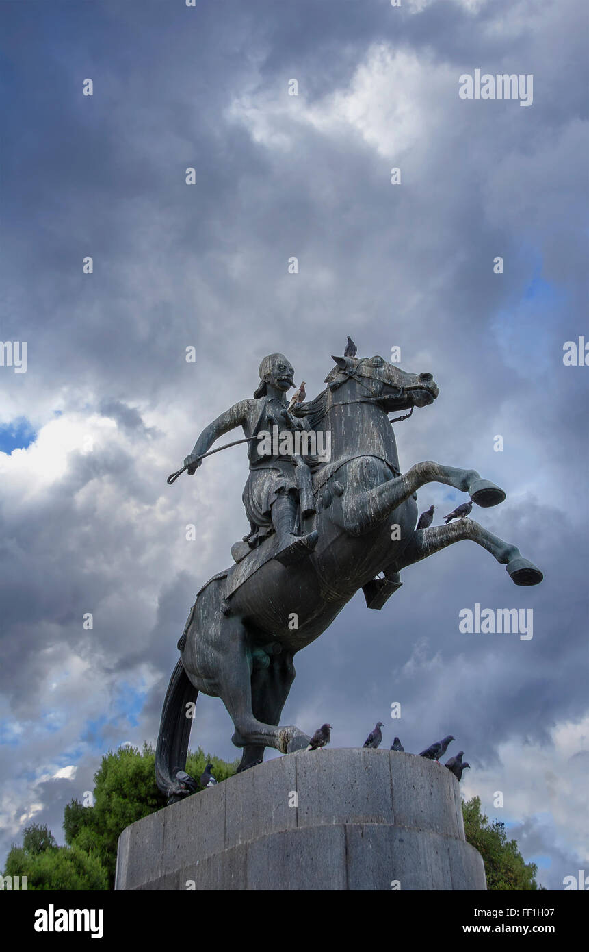 statue of greek hero Karaiskakis,located opposite panathinaic stadium ...