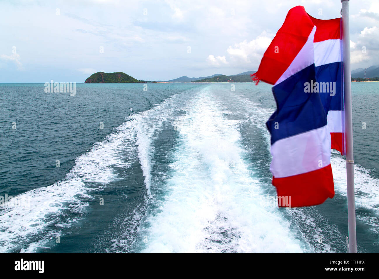 asia myanmar kho samui bay isle waving flag in thailand and south china ...