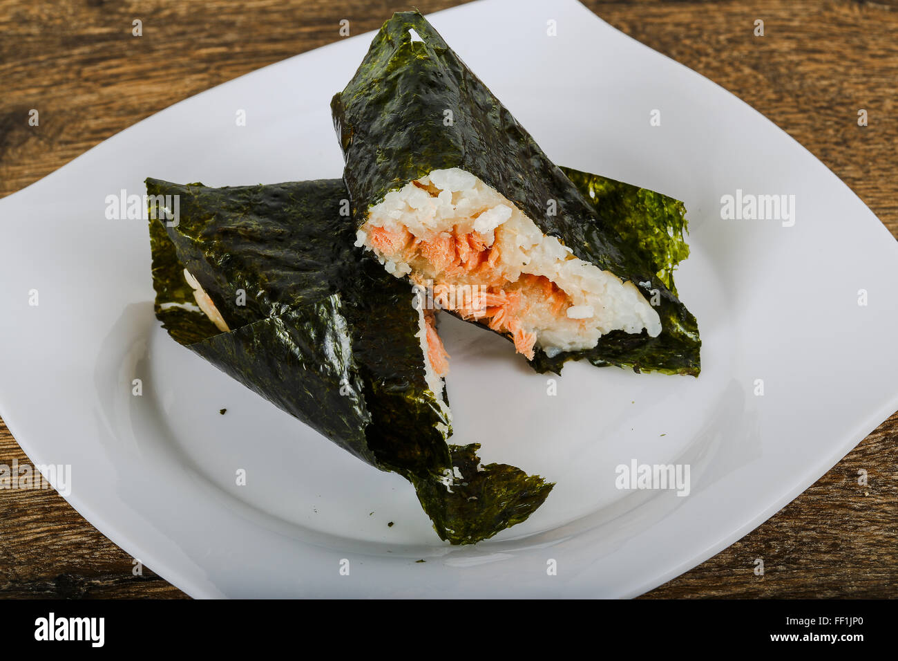 Japan cuisine - Temaki with salmon Stock Photo - Alamy