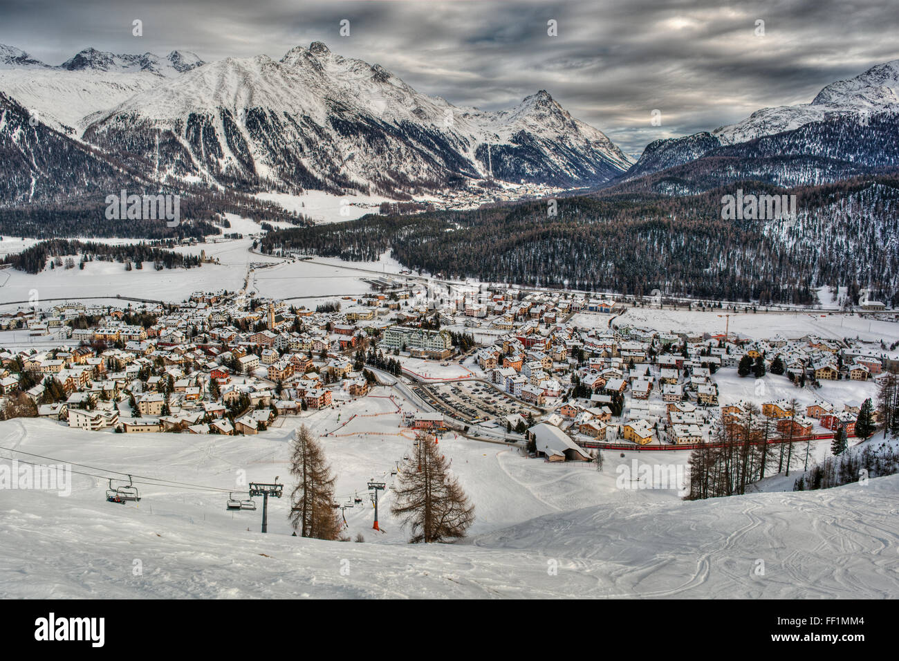 Celerina village in the snow hi-res stock photography and images - Alamy