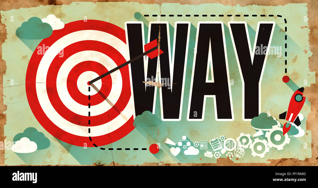 Way on Poster in Flat Design Stock Photo - Alamy