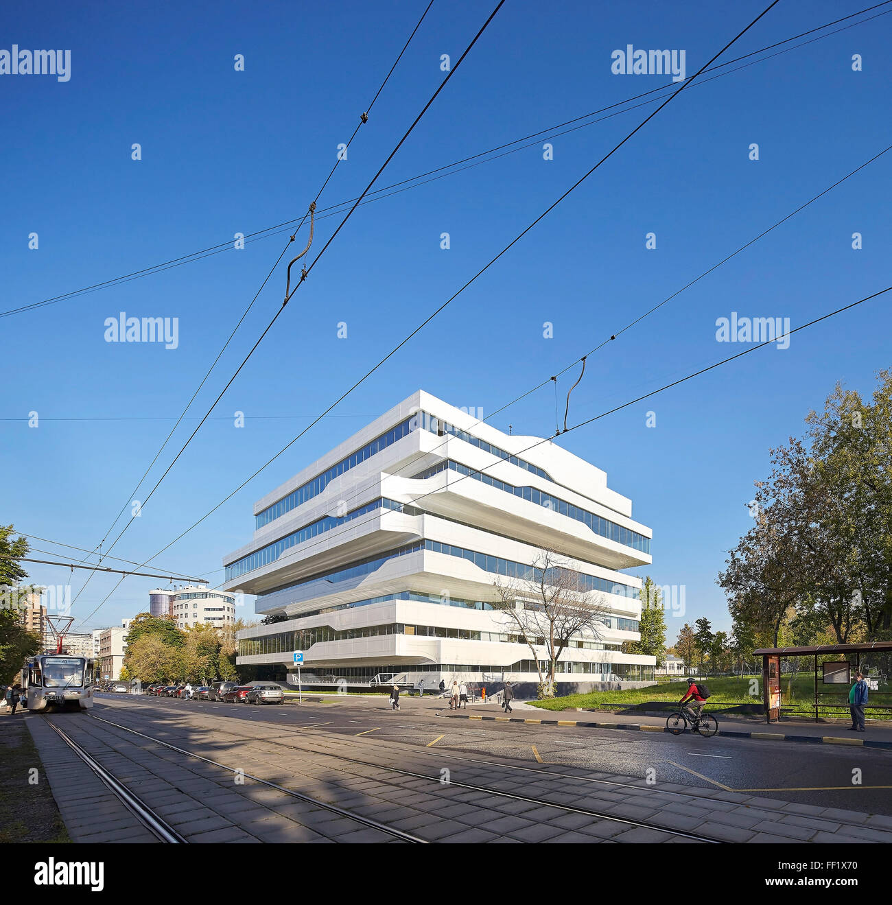 Corner elevation with urban fabric. Dominion Tower, Moscow, Moscow ...