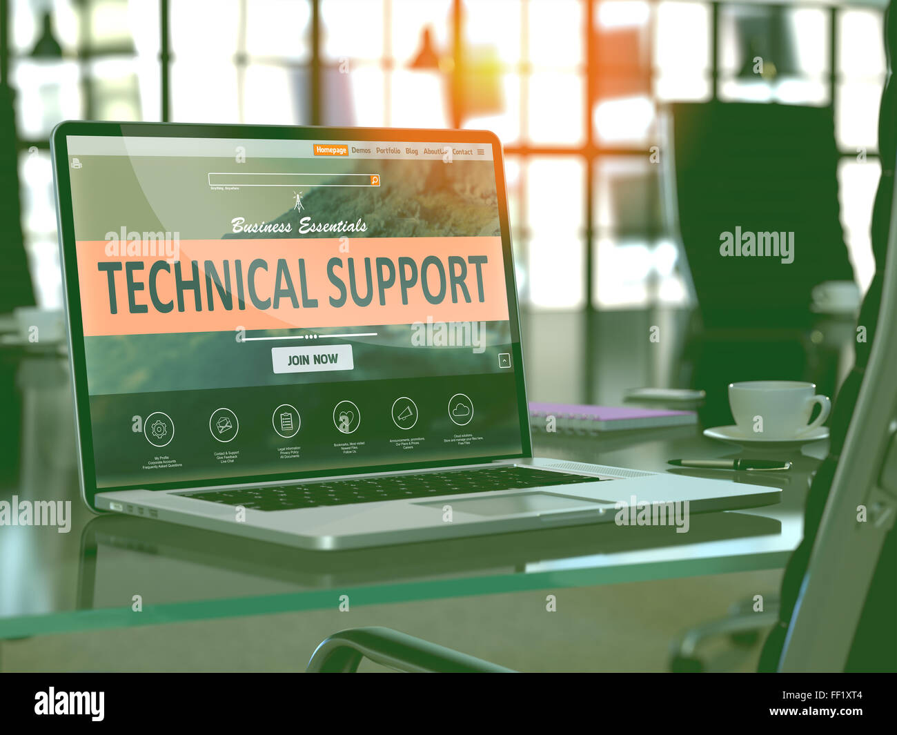 Technical Support Concept on Laptop Screen Stock Photo - Alamy