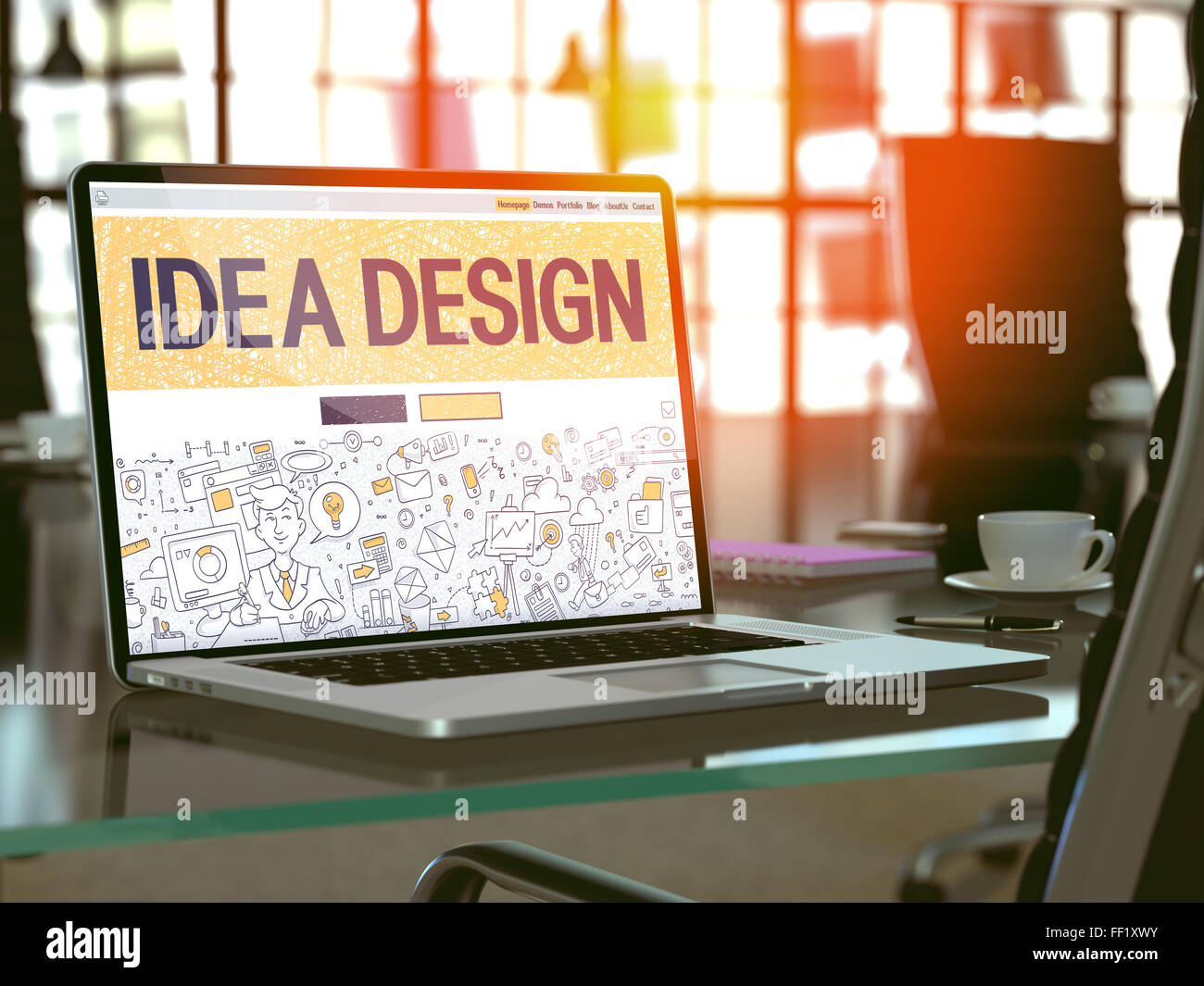 Laptop Screen with Idea Design Concept Stock Photo - Alamy