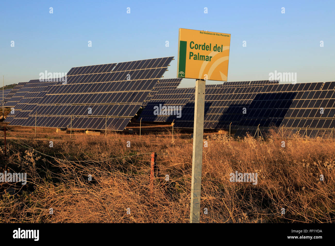 PV solar array at Cordel del Palmar, near Vejer de la Frontera, Cadiz ...