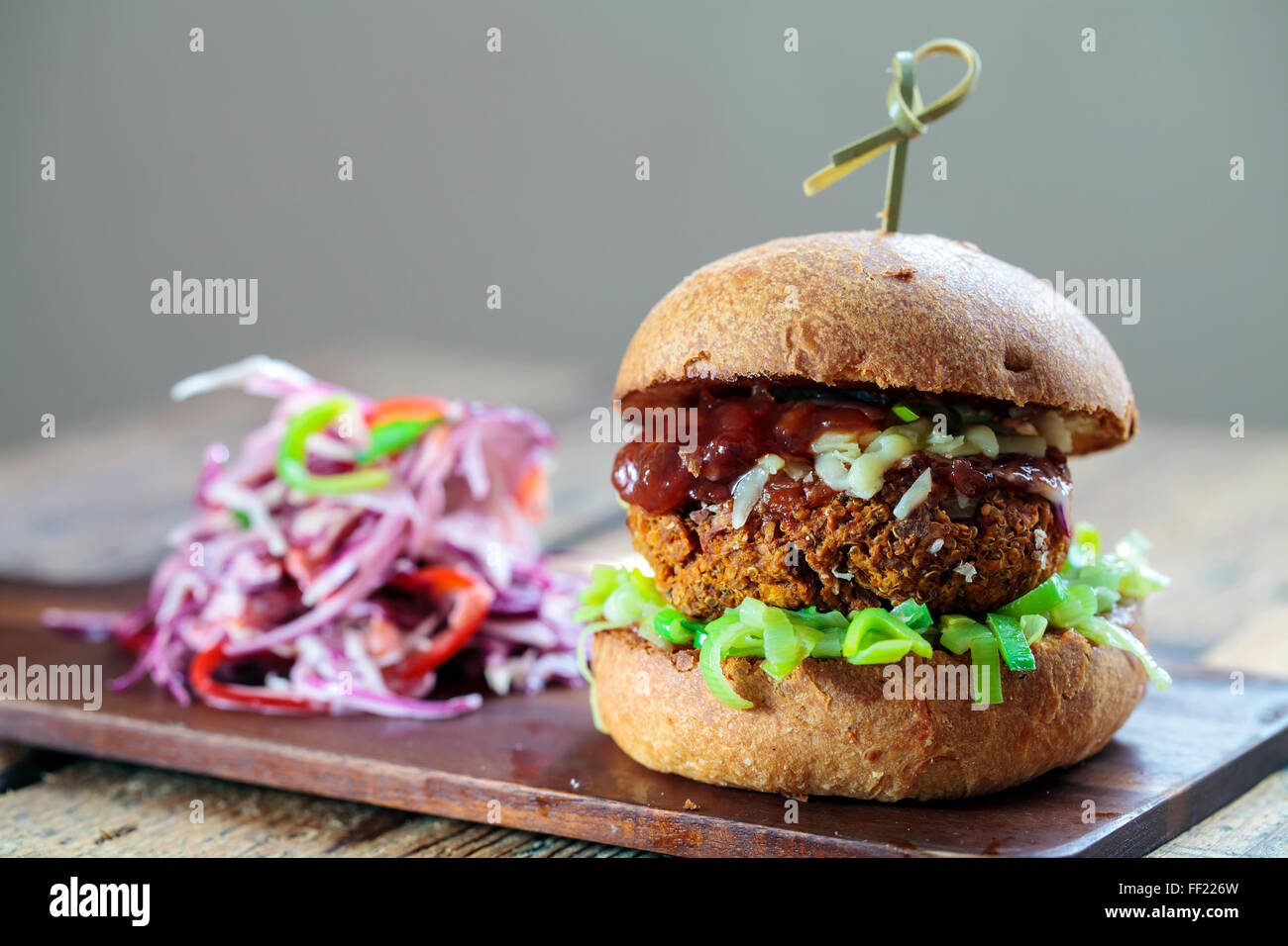 Quinoa and butternut squash burger Stock Photo - Alamy