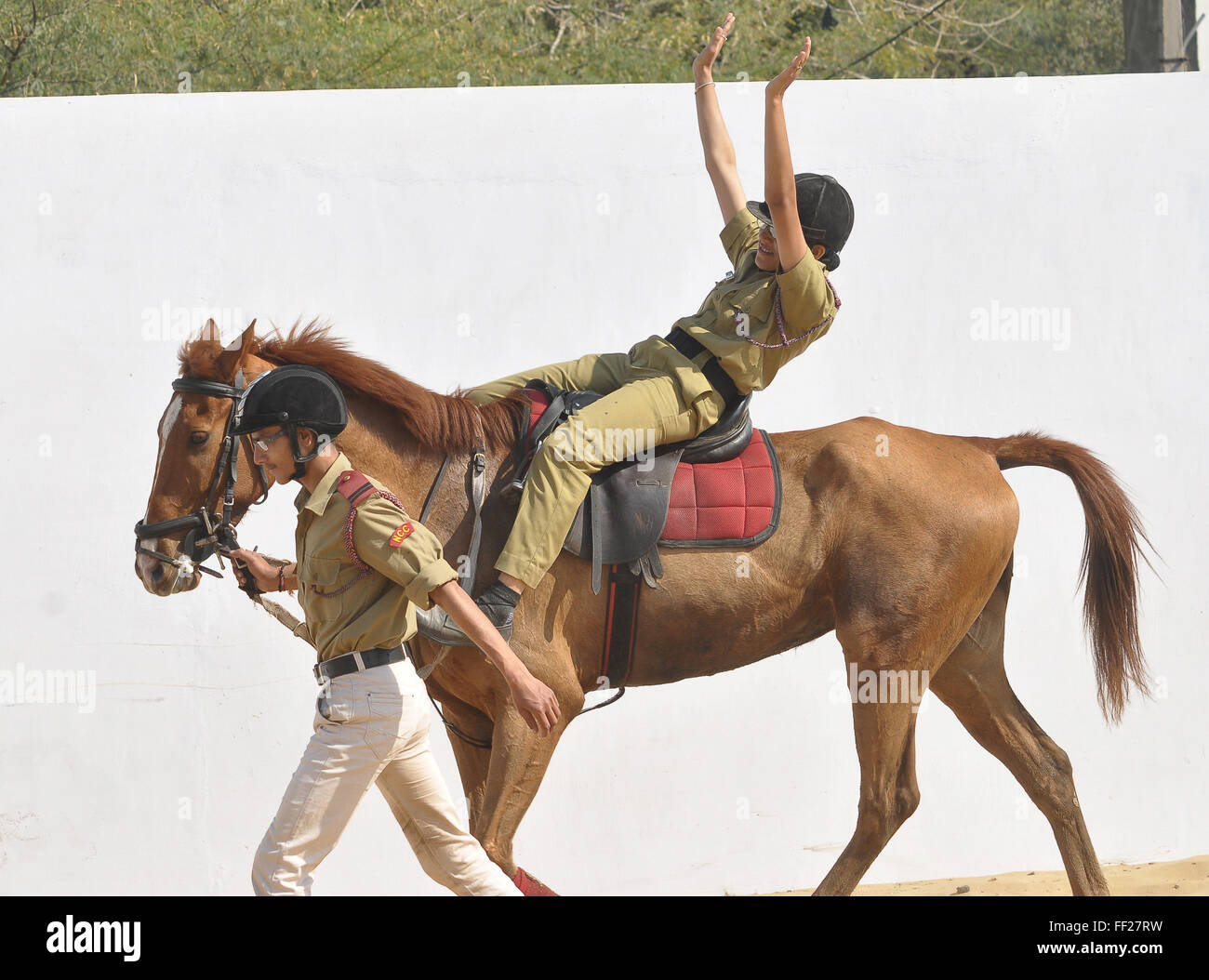 NCC cadets take part in horse riding training during a 10-day training ...