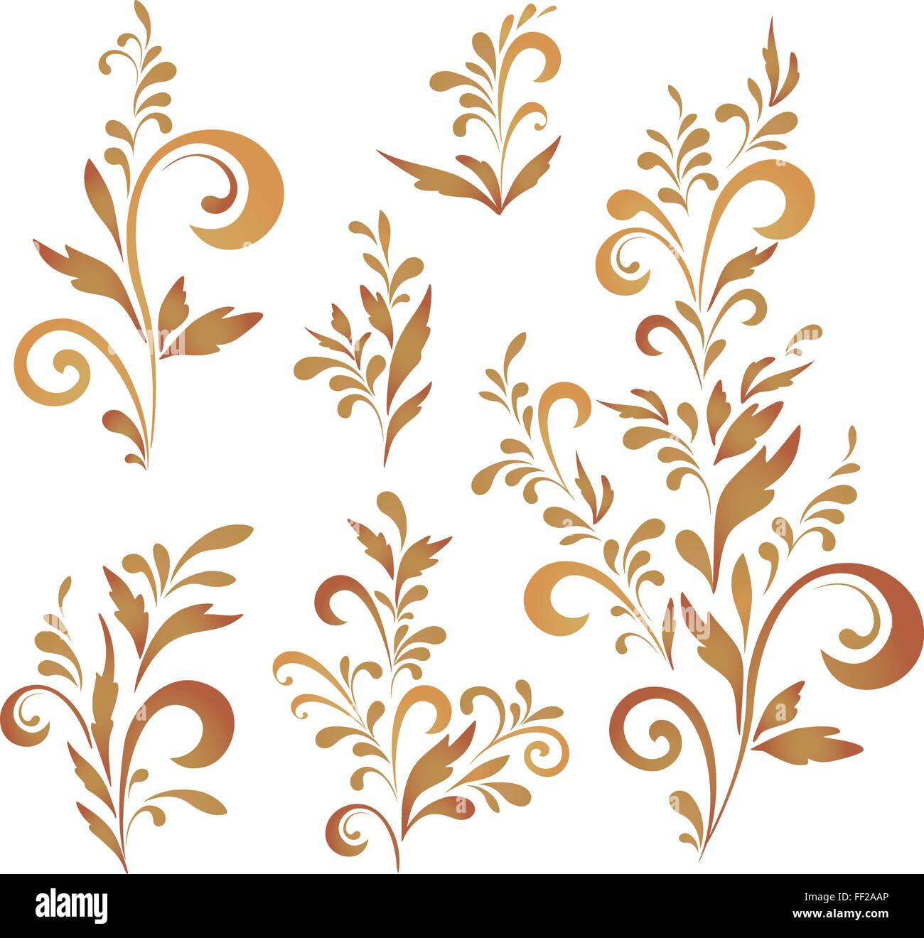 Abstract floral patterns, silhouettes Stock Vector Image & Art - Alamy