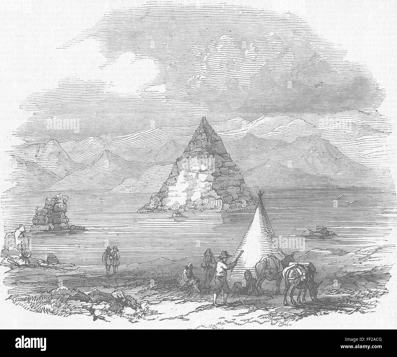 OREGON Pyramid Lake 1846. Illustrated London News Stock Photo - Alamy