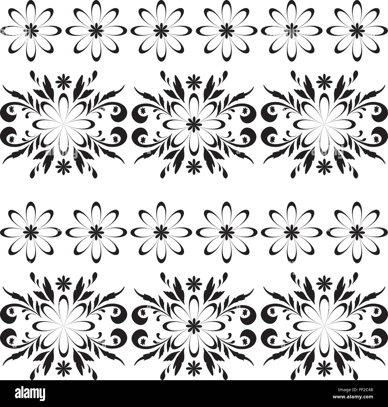 Seamless Outline Floral Pattern Stock Vector Image & Art - Alamy