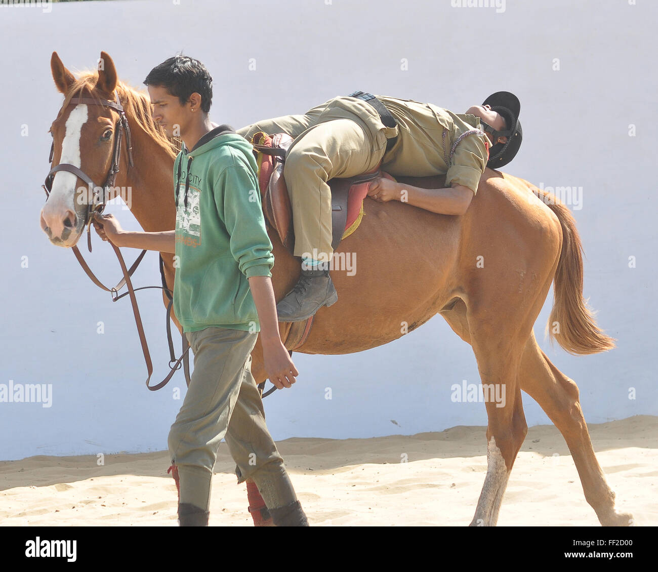 NCC cadets take part in horse riding training during a 10-day training ...