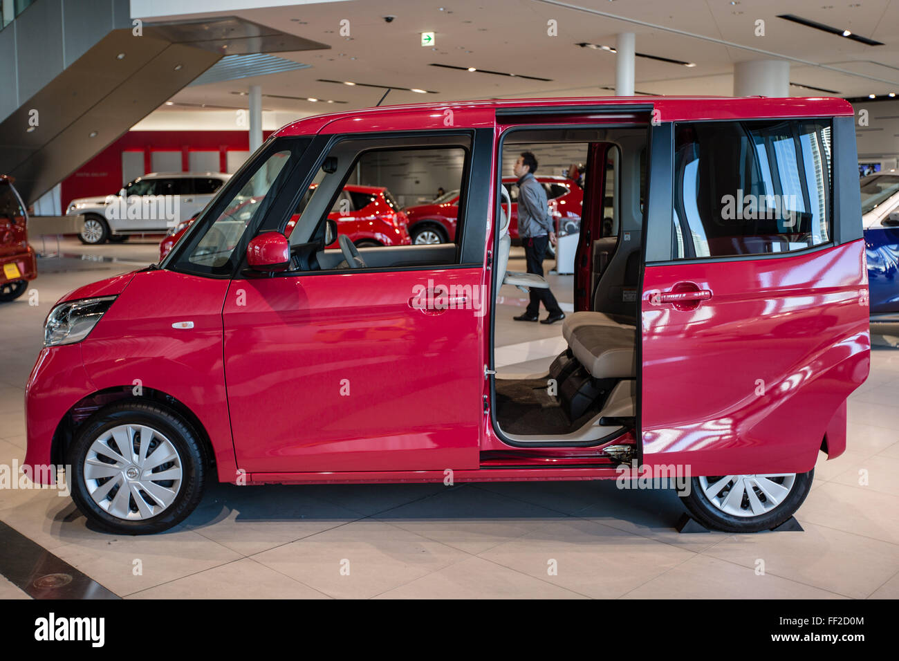 Yokohama, Japan. 10th Feb, 2016. A Nissan Dayz Roox vehicle is seen on ...