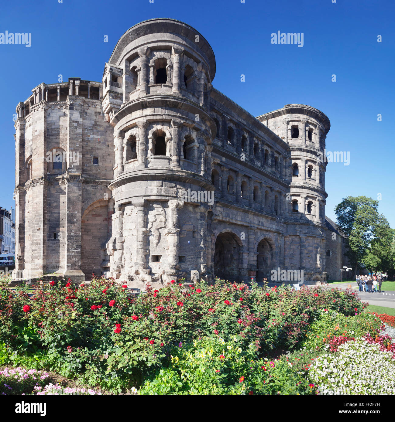 Roman city gate, Porta Nigra, UNESCO WorRMd Heritage Site, Trier ...