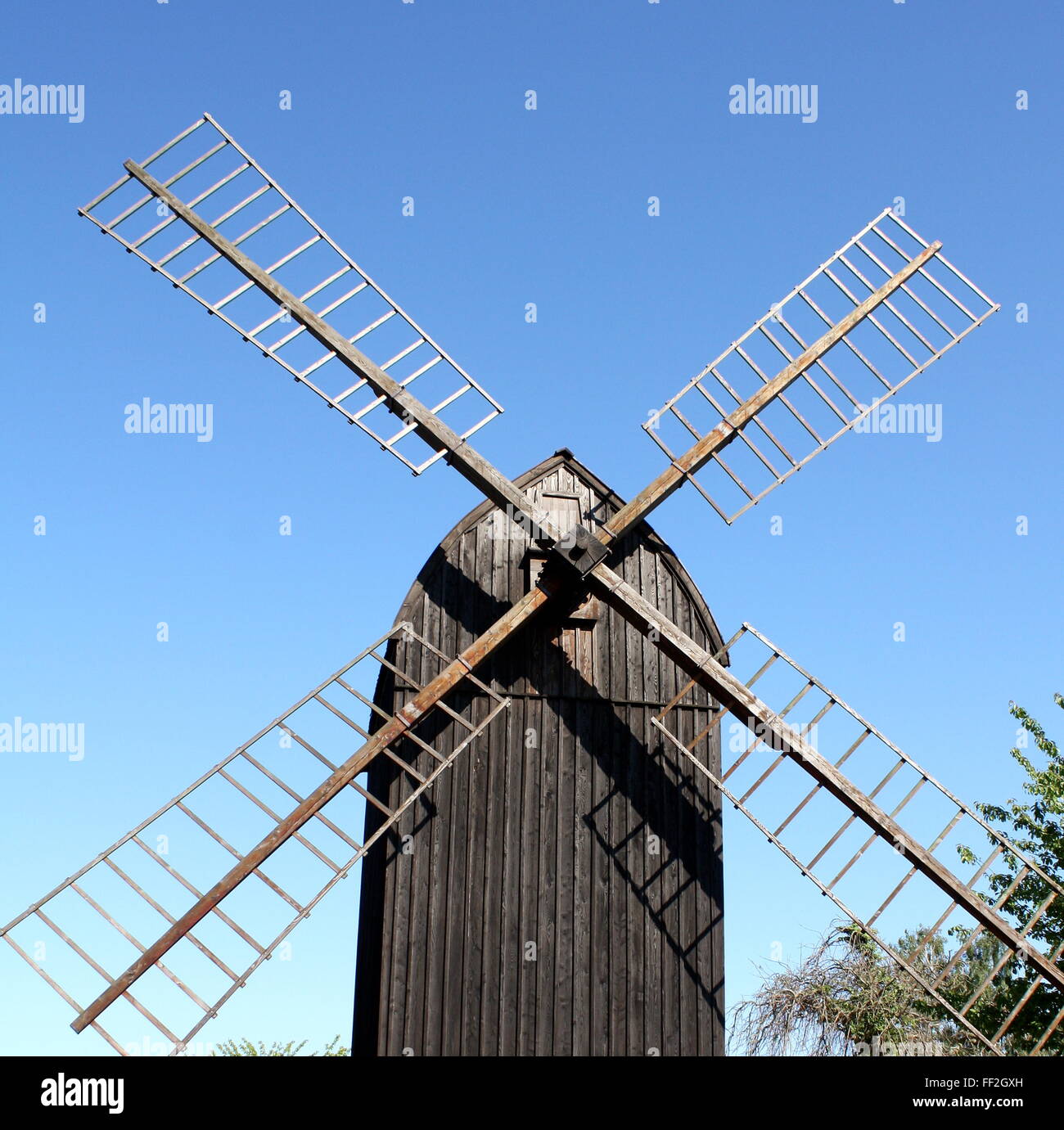 Wooden windmill blades of a Danish island Bornholm Stock Photo - Alamy