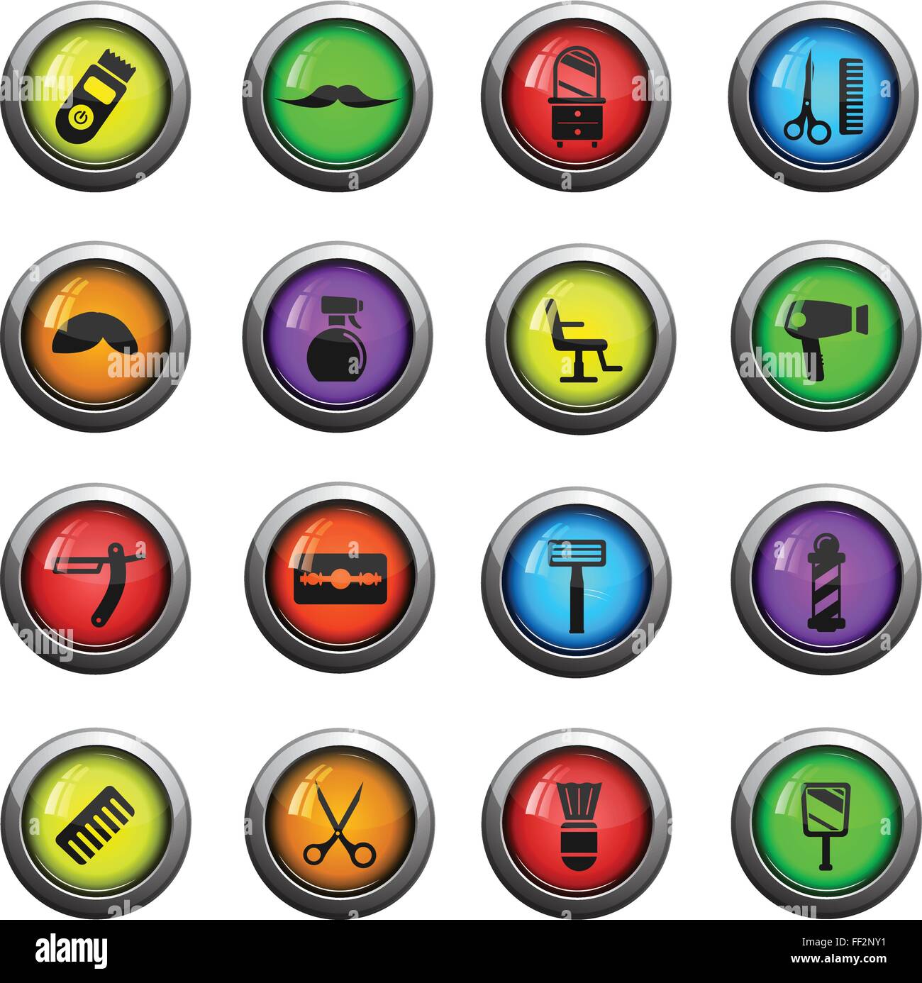 Barbershop icons set Stock Vector Image & Art - Alamy