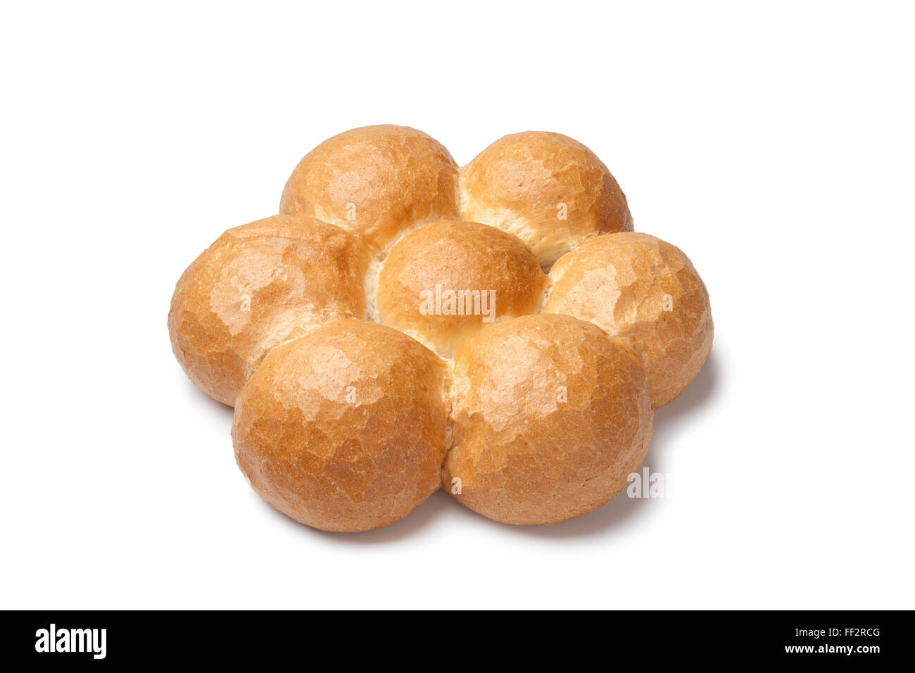 Fresh Turkish white flower bread on white background Stock Photo - Alamy