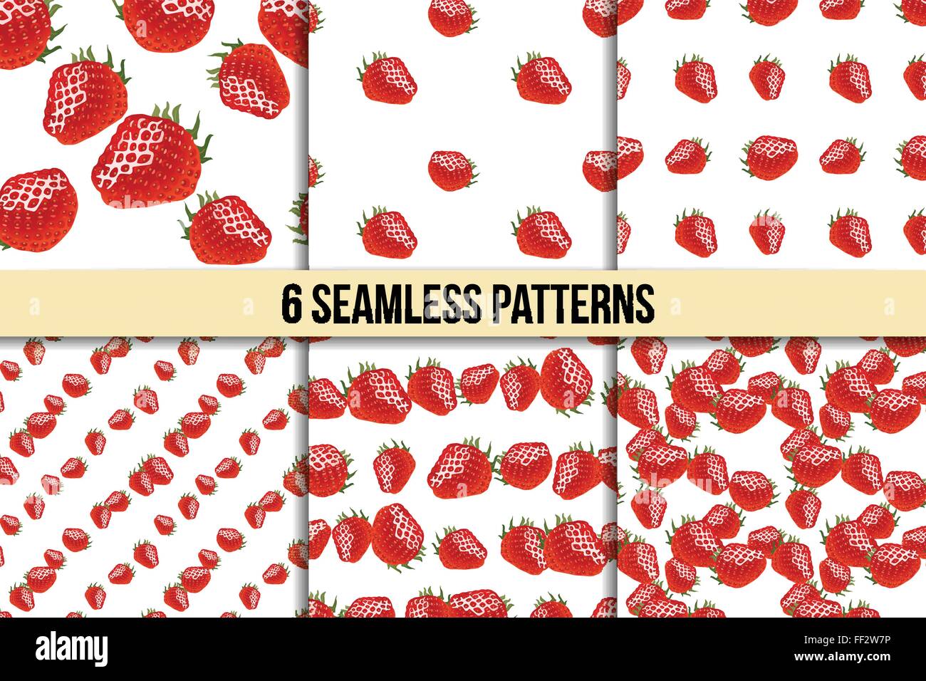 Seamless pattern set with strawberry Stock Vector Image & Art - Alamy