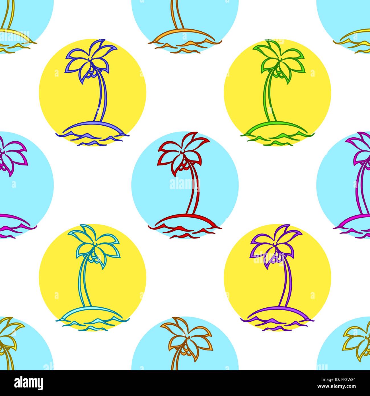 Seamless pattern, islands with palm Stock Vector Image & Art - Alamy