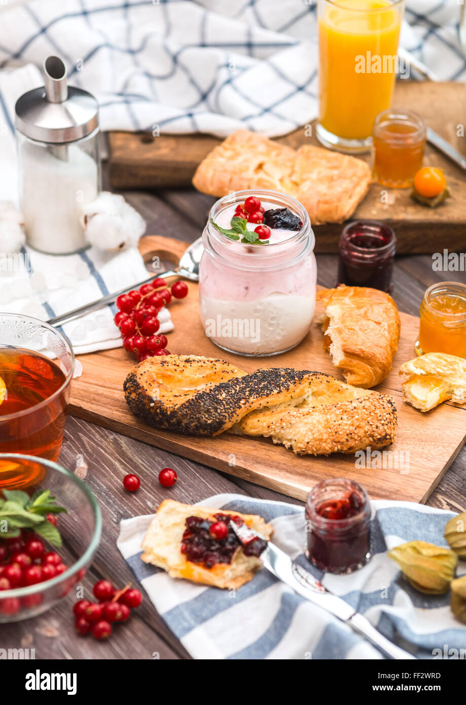 fresh summer breakfast Stock Photo - Alamy