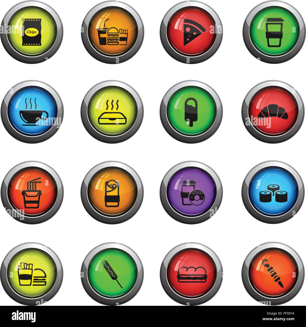 Fast food simply icons Stock Vector Image & Art - Alamy
