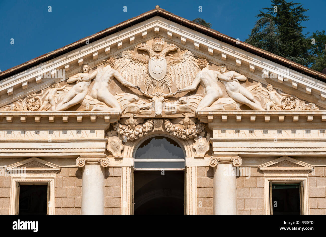 Veneto, Italy. Villa Barbaro (Villa di Maser), designed and built by ...