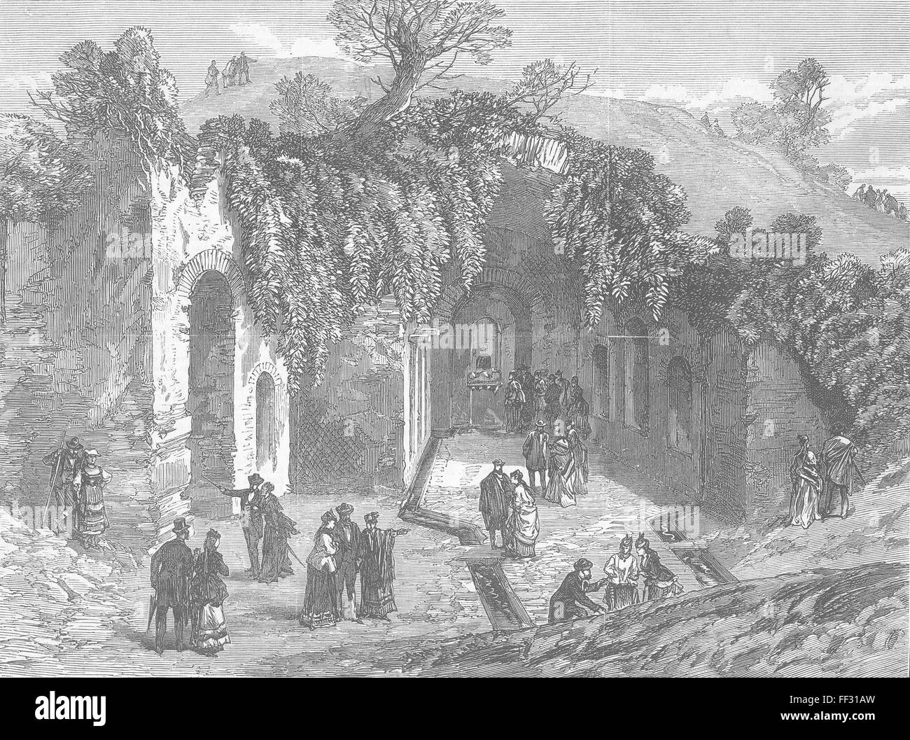 ITALY Fountain of Egeria, Rome 1870. Illustrated London News Stock ...