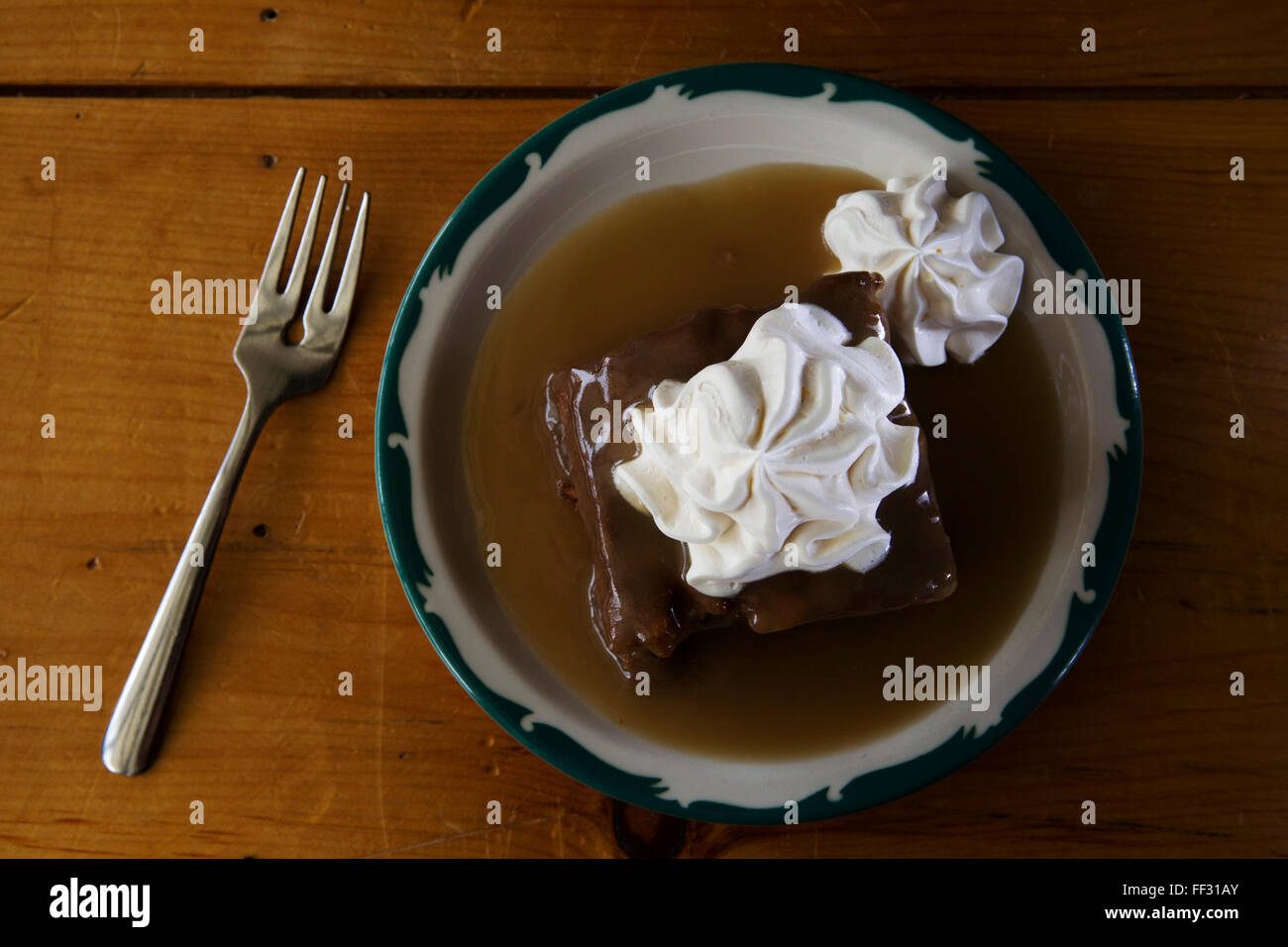 A sticky toffee pudding served in Nova Scotia, Canada. The pudding is ...