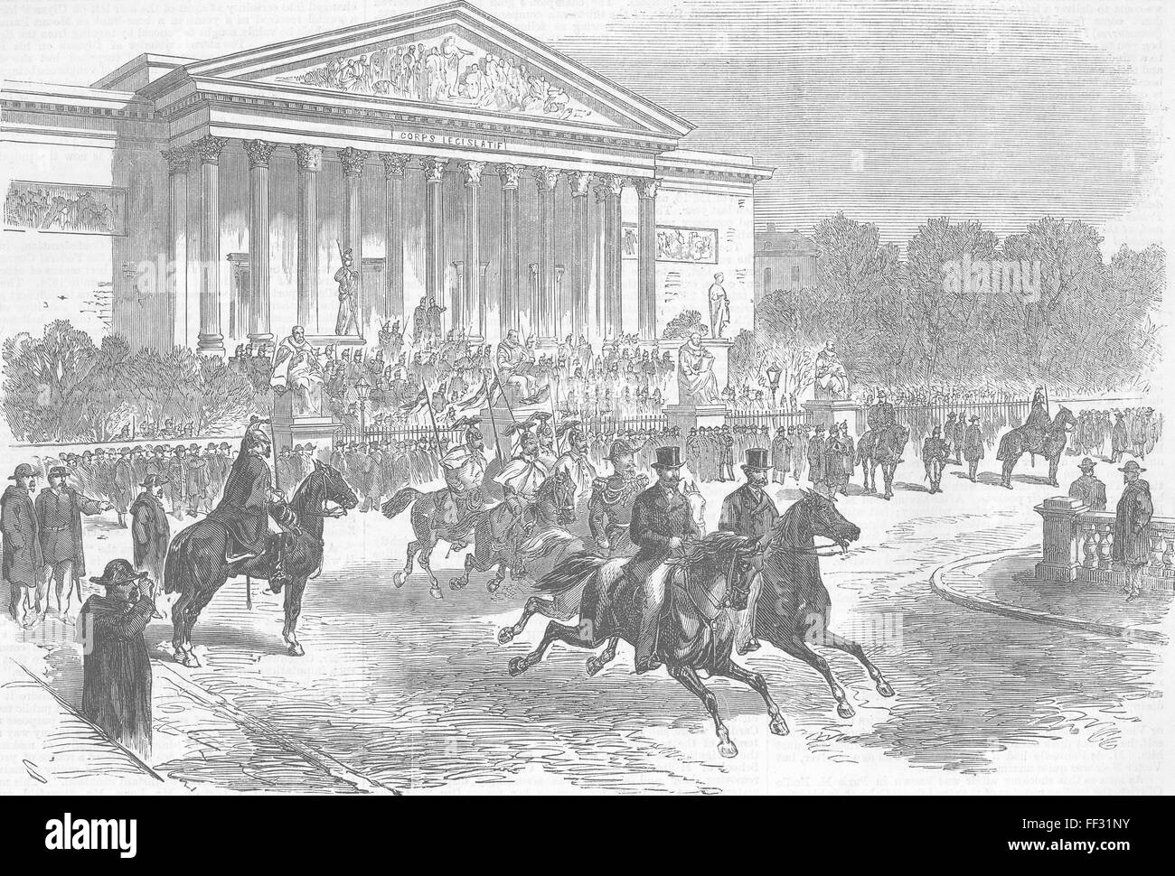 VICTOR NOIR Funeral Corps Legislatif Palace 1870. Illustrated London ...
