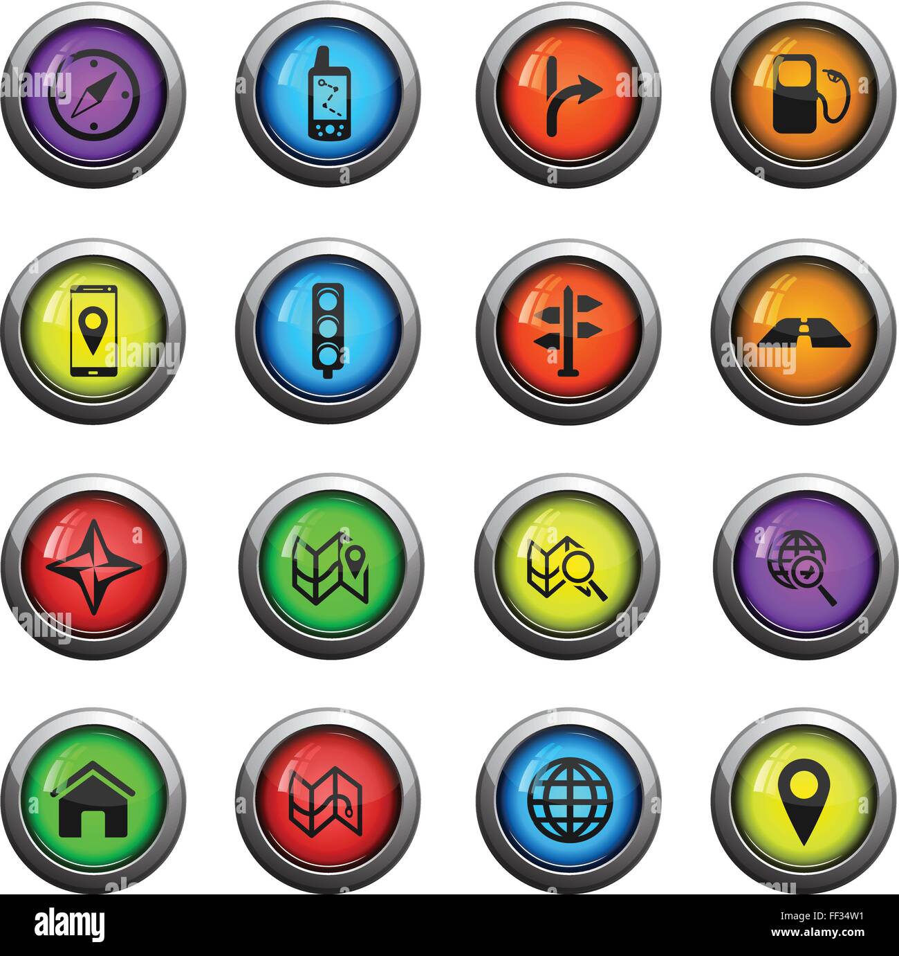 Navigation simply icons Stock Vector Image & Art - Alamy