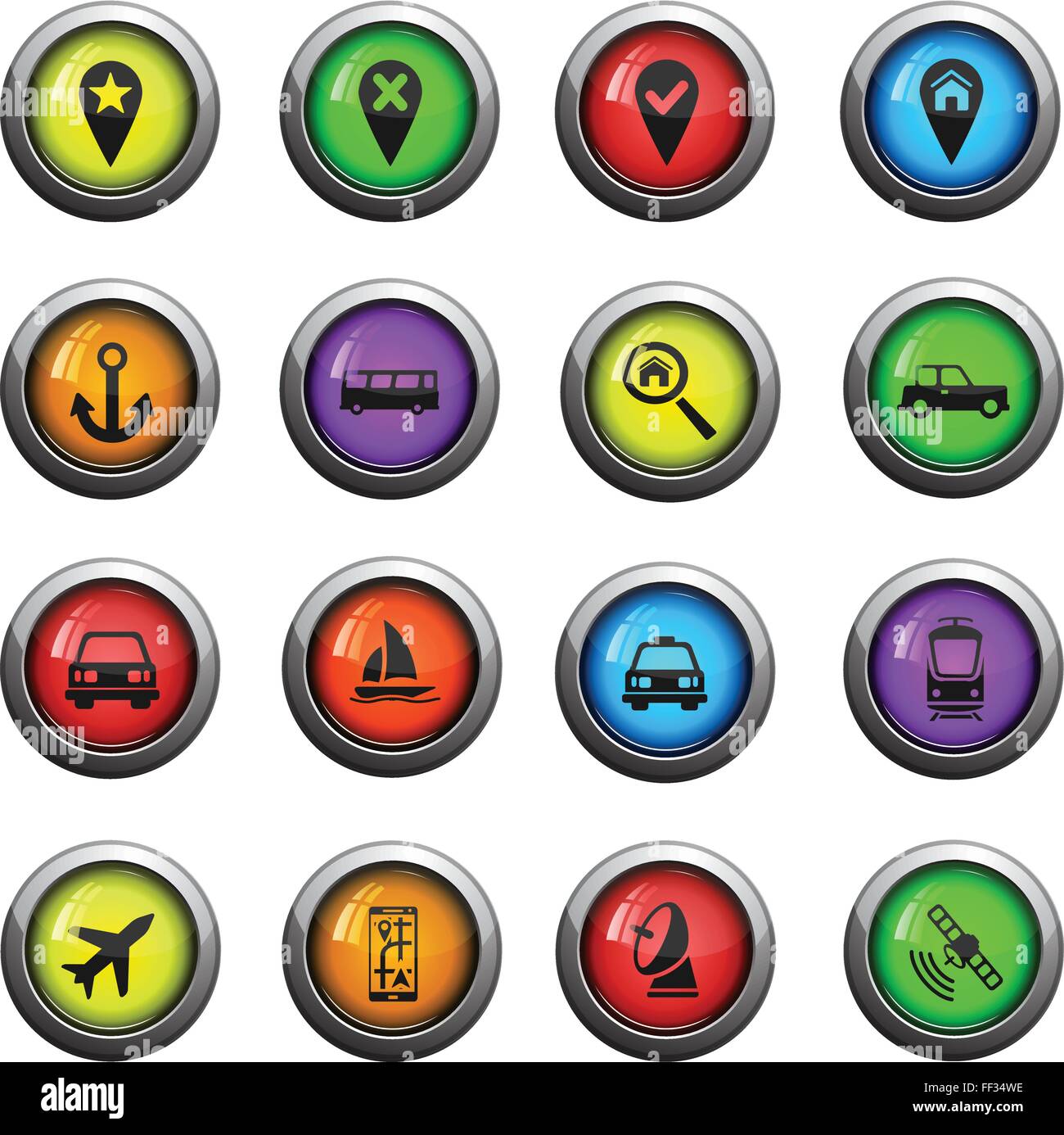 Navigation simply icons Stock Vector Image & Art - Alamy