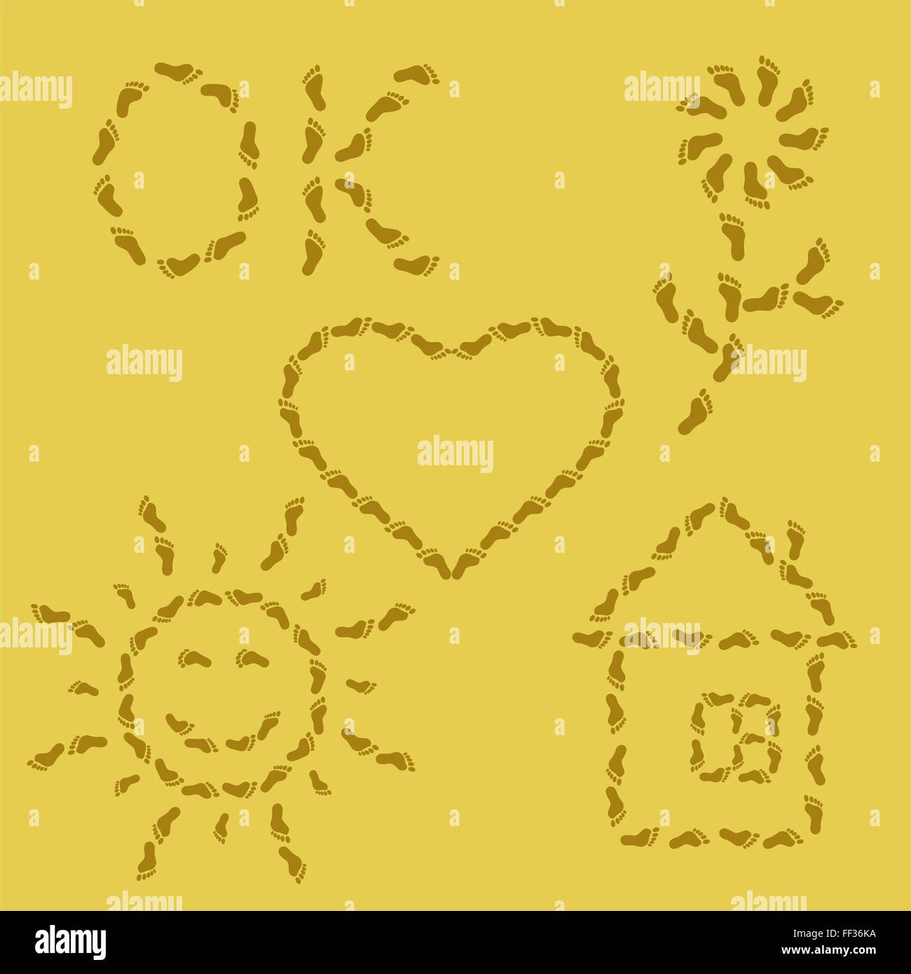 Symbols from Footprint on Sand Stock Vector Image & Art - Alamy