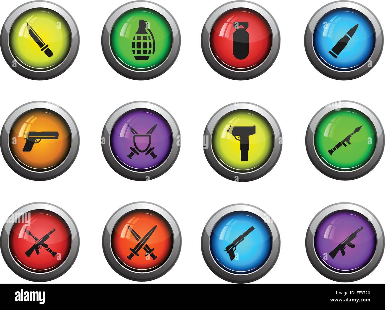 Weapon simply icons Stock Vector Image & Art - Alamy