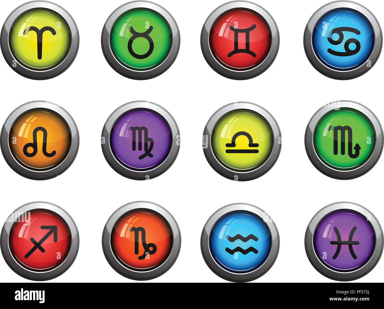 Zodiac icon set Stock Vector Image & Art - Alamy