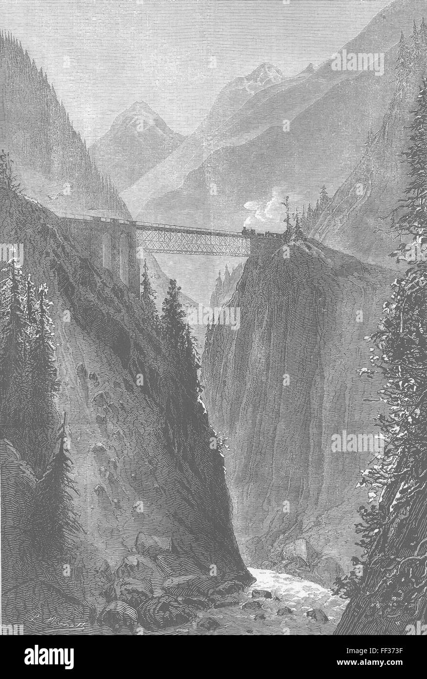 Reuss with reuss bridge and railway Black and White Stock Photos ...