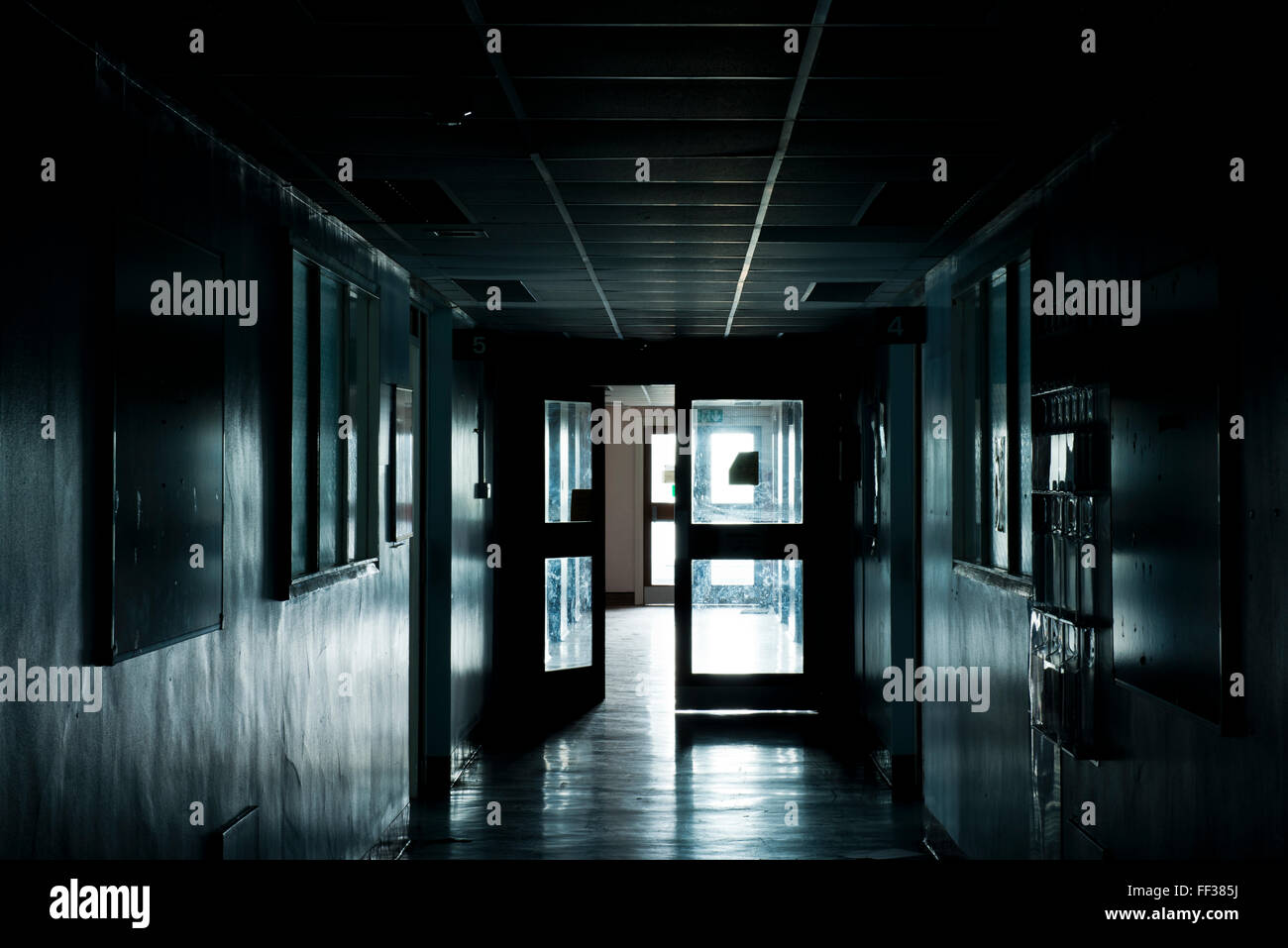 Dark Hospital Hallway
