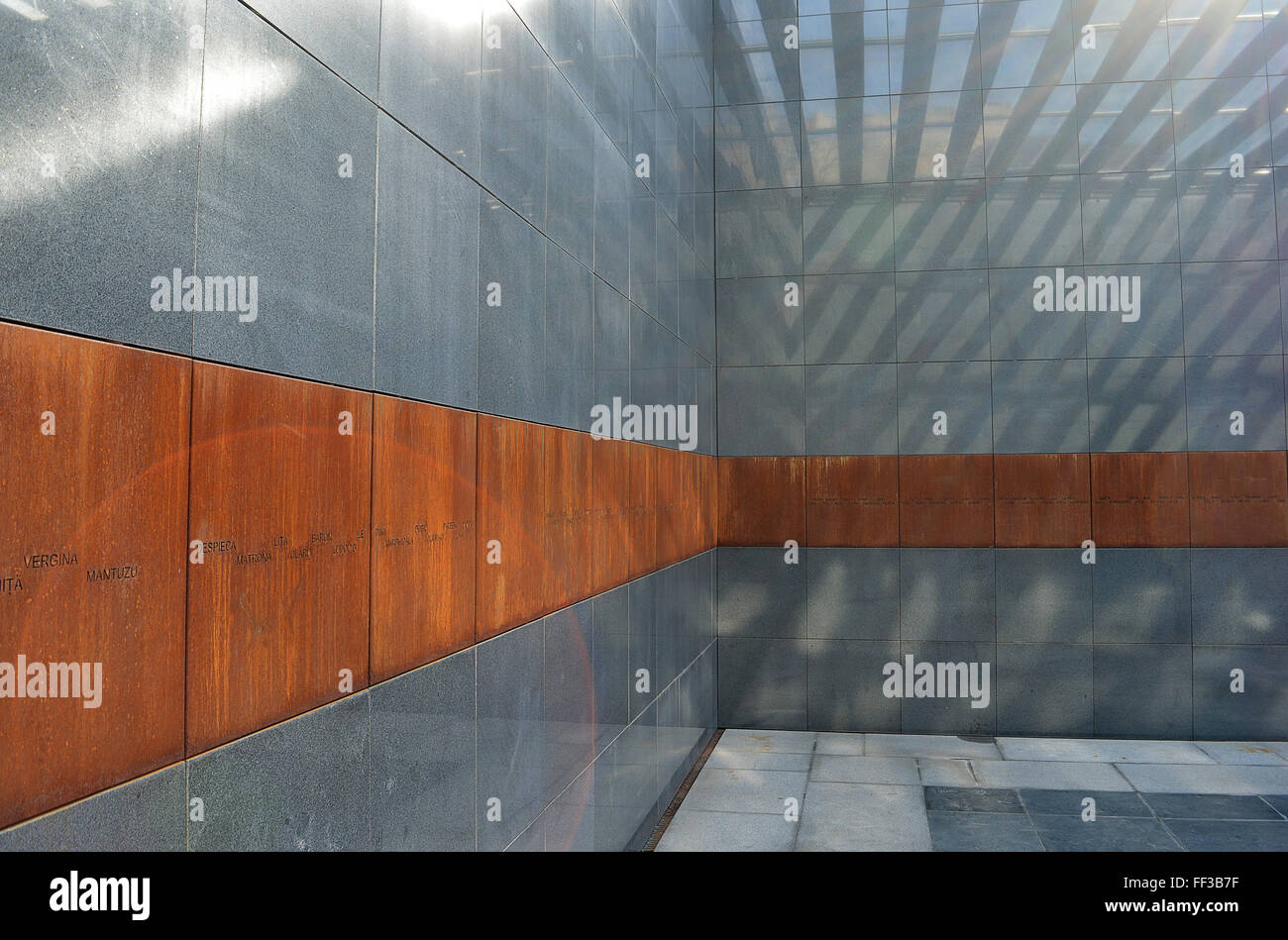 Shadows in the Bucharest Holocaust Memorial evoke prison bats. The ...