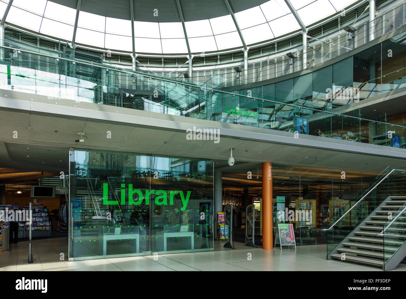 Interior of the Forum building, Norwich, Norfolk, UK Stock Photo - Alamy