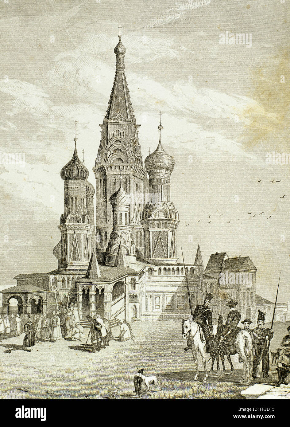 Russia. Moscow. The Cathedral of Vasily the Blessed, commonly known as ...