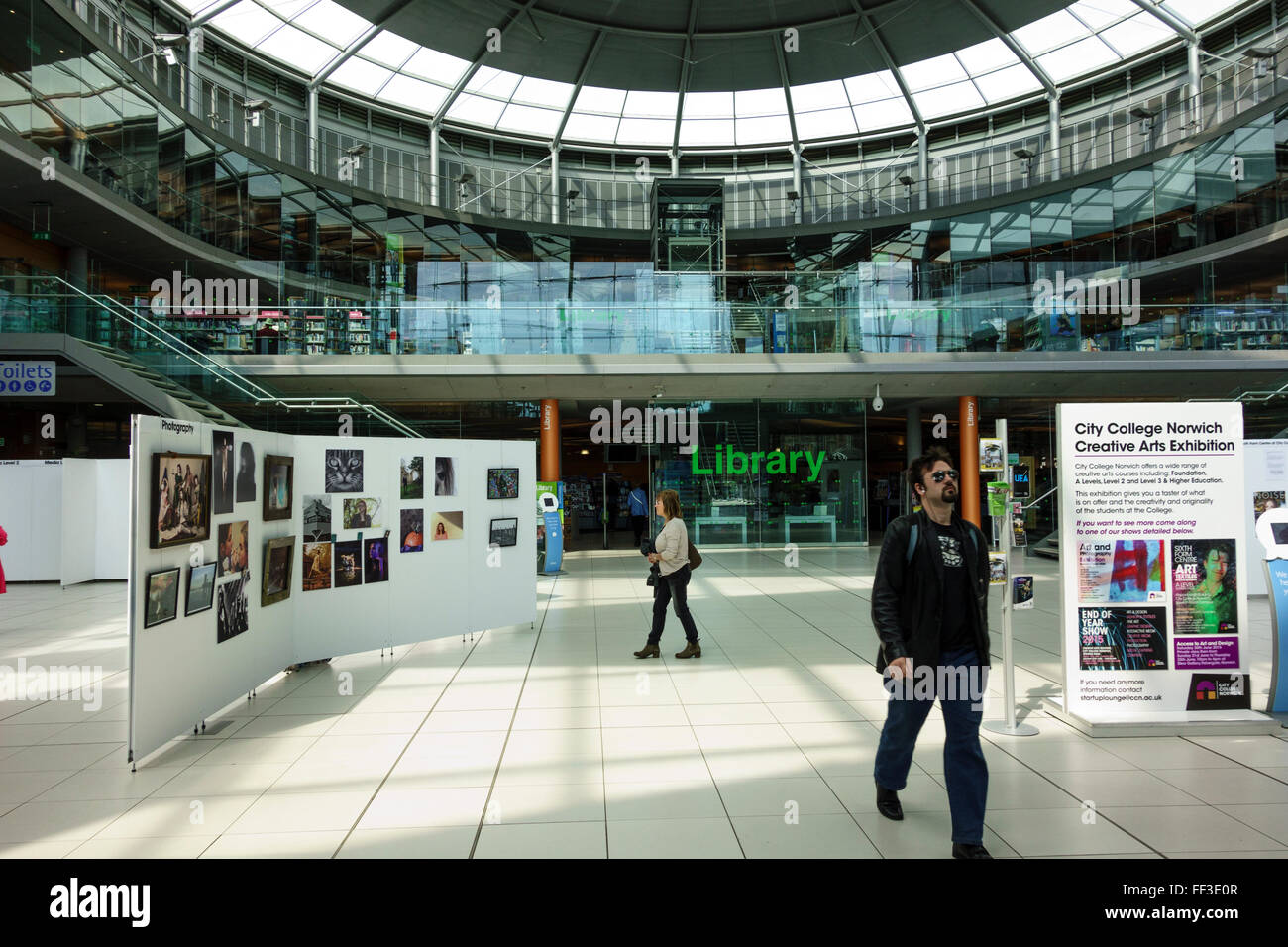 Interior of the Forum building, Norwich, Norfolk, UK Stock Photo - Alamy