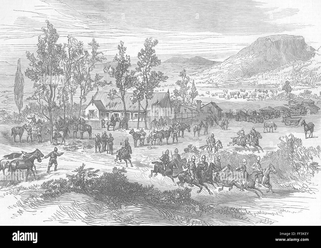 SOUTH AFRICA Diamond-field, Crow’s farm Pickets 1878. Illustrated ...