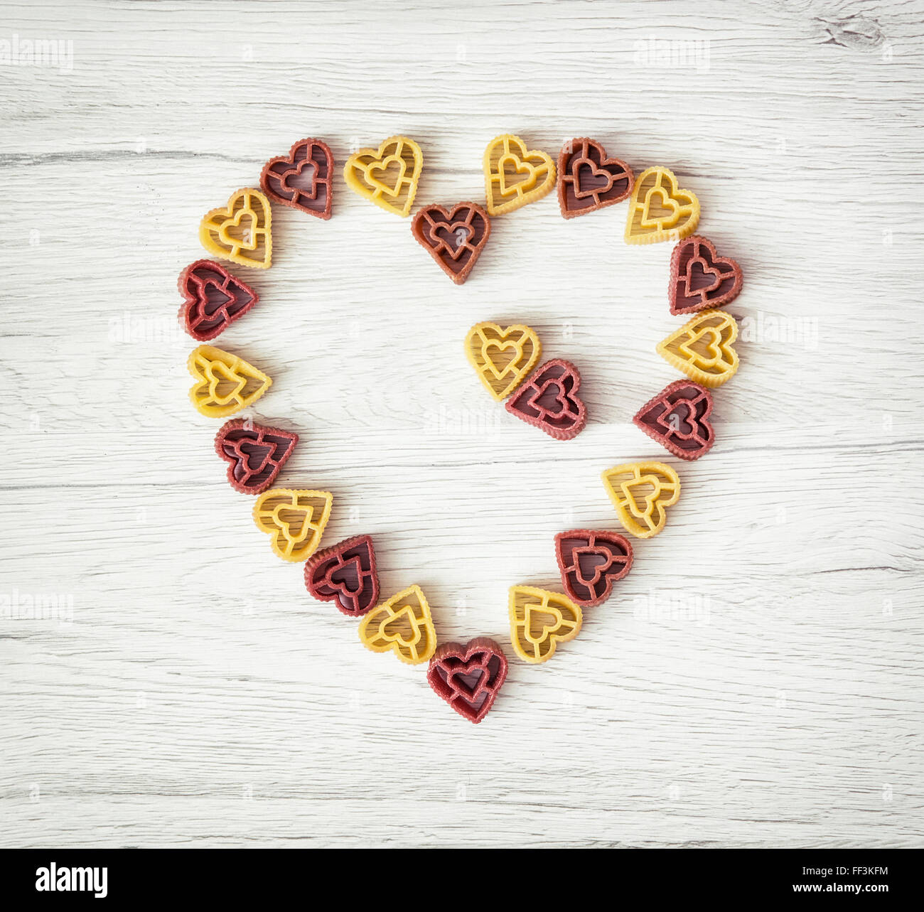 Valentine's heart made of cute pasta. Valentine's Day. Food theme ...