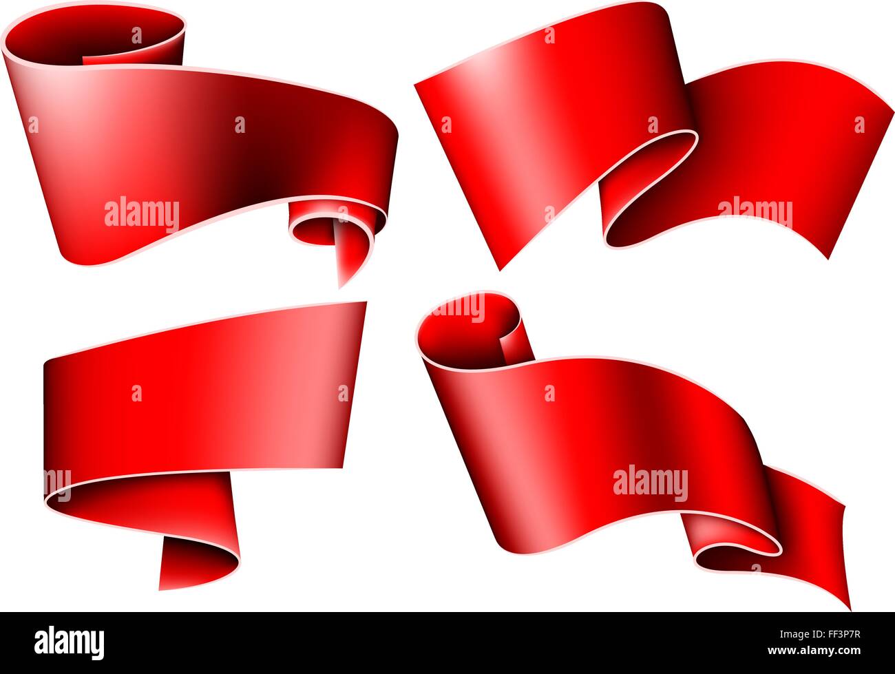 Red ribbon set Stock Vector Image & Art - Alamy