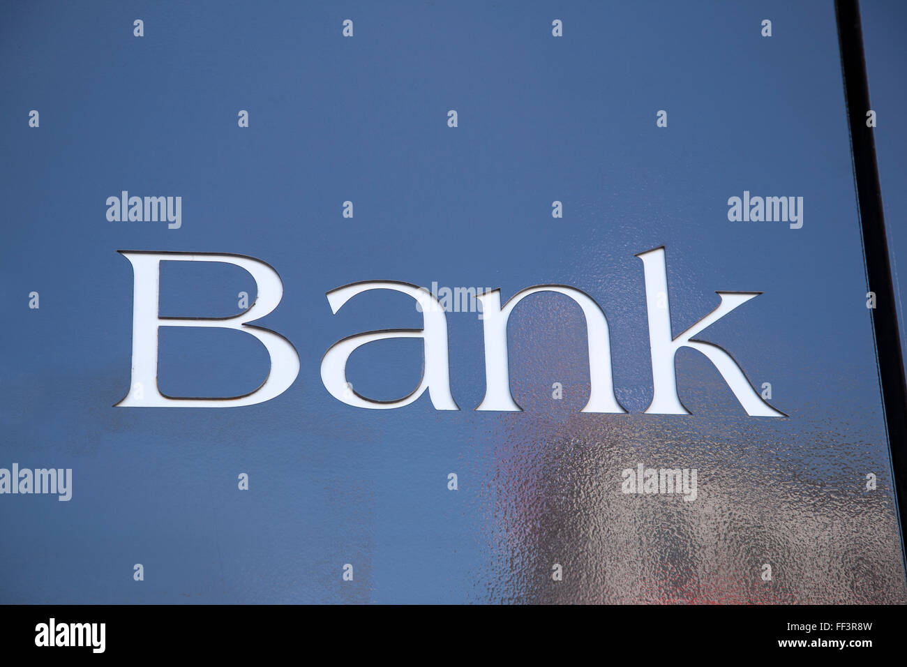 Bank Sign on Building Facade Stock Photo - Alamy