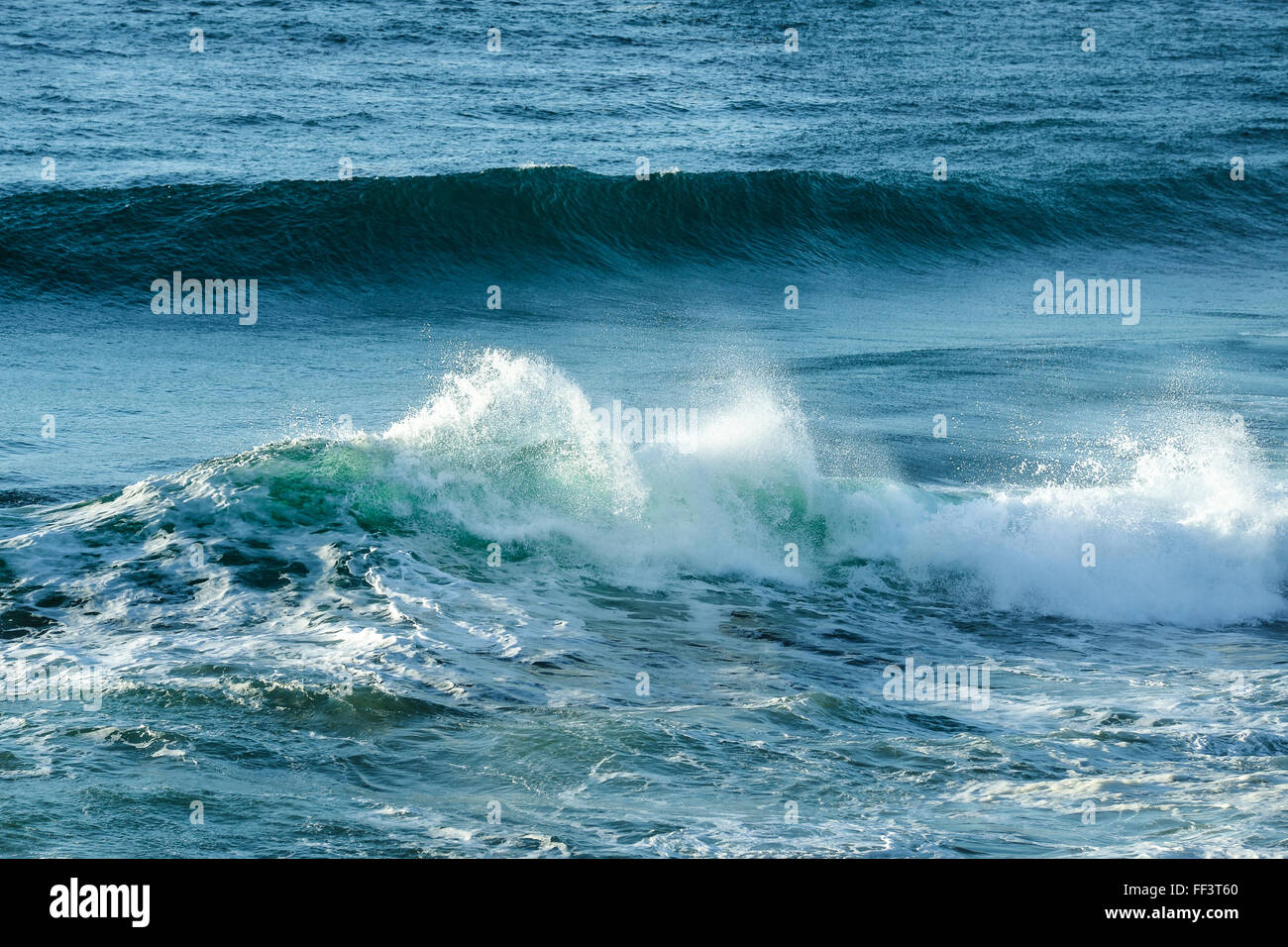 Crushing wave in ocean at Fingal Heads, Gold Coast Hinterland Stock ...