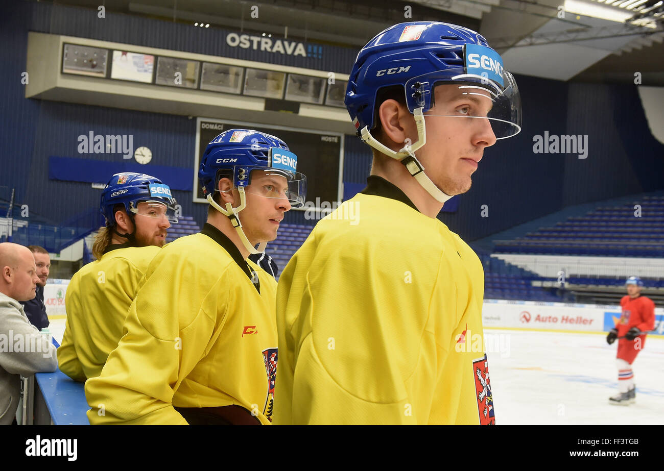 Ostrava, Czech Republic. 10th Feb, 2016. Czech players from left: Lukas ...