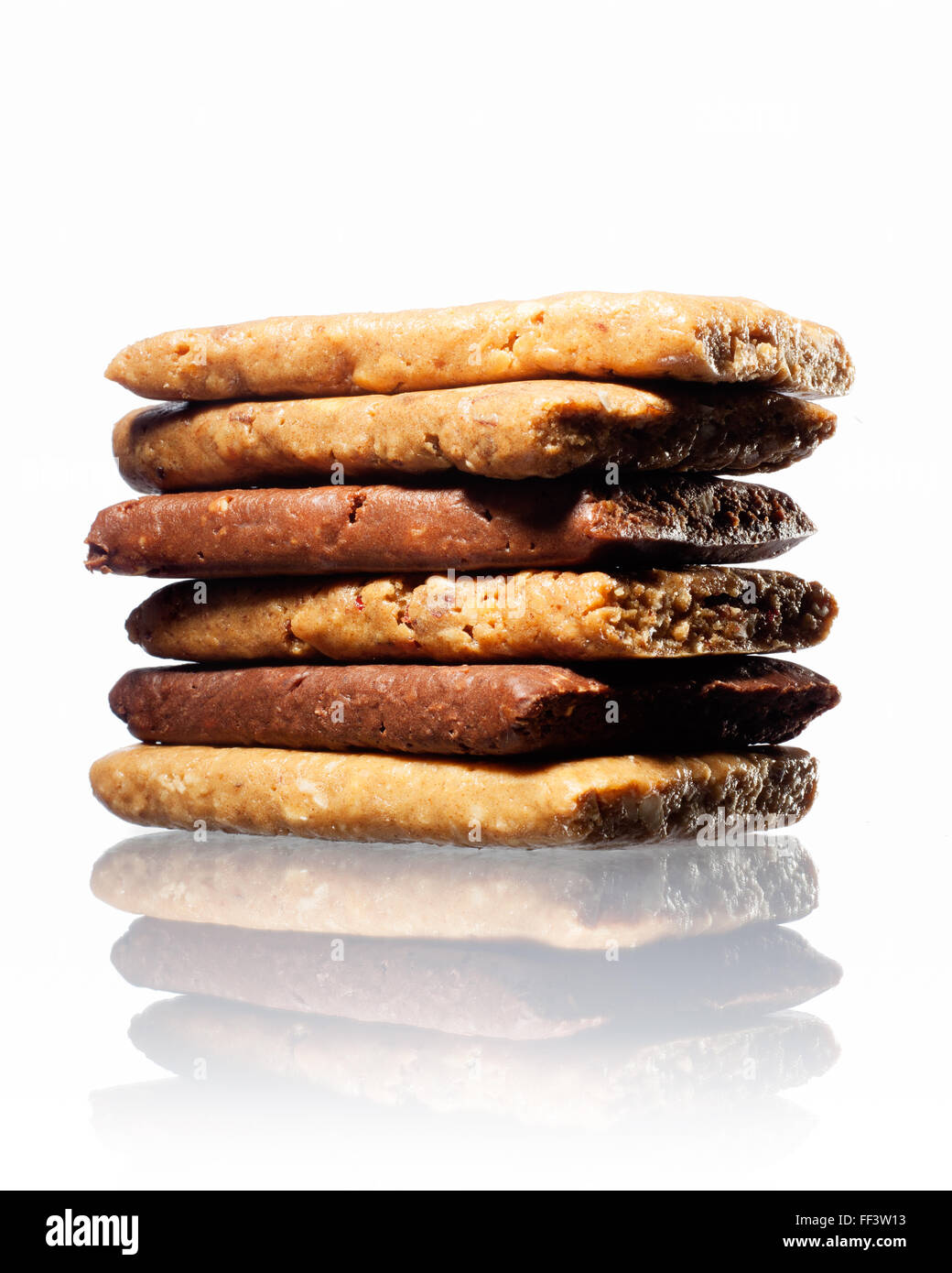 Stack of six protein bars on white background Stock Photo - Alamy