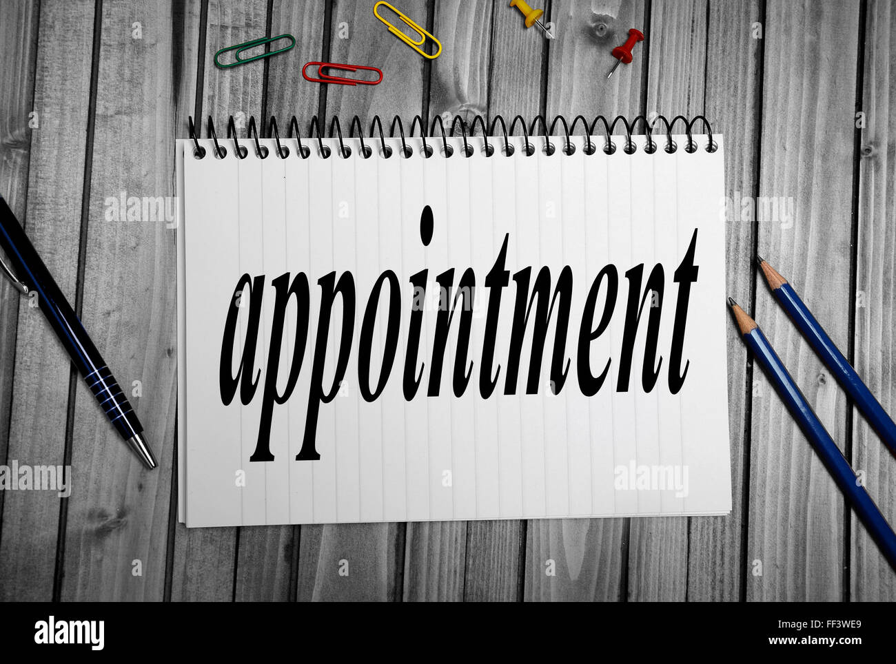 Appointment word written on notepad Stock Photo - Alamy