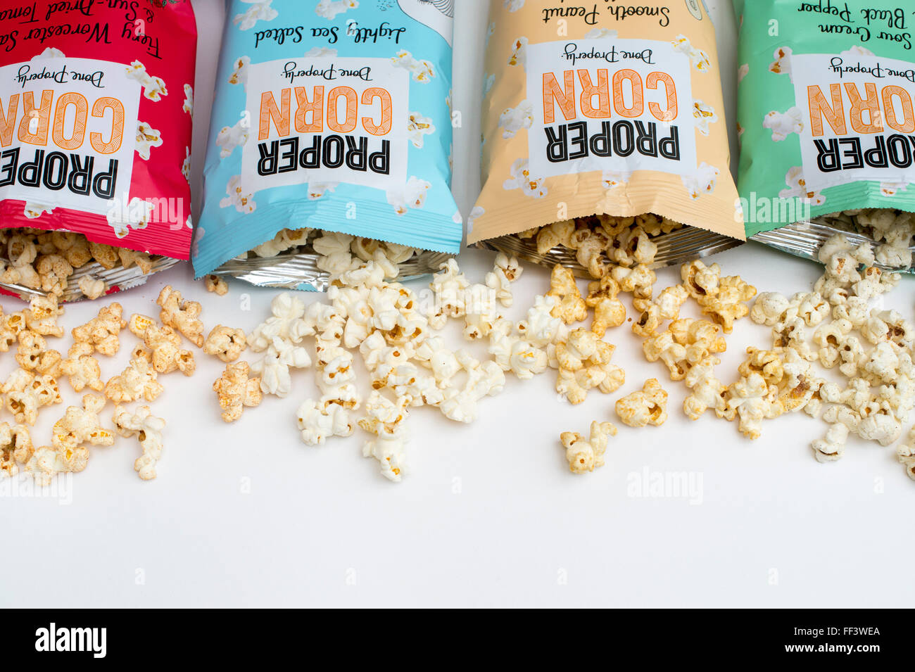 Propercorn flavored popcorn Stock Photo - Alamy